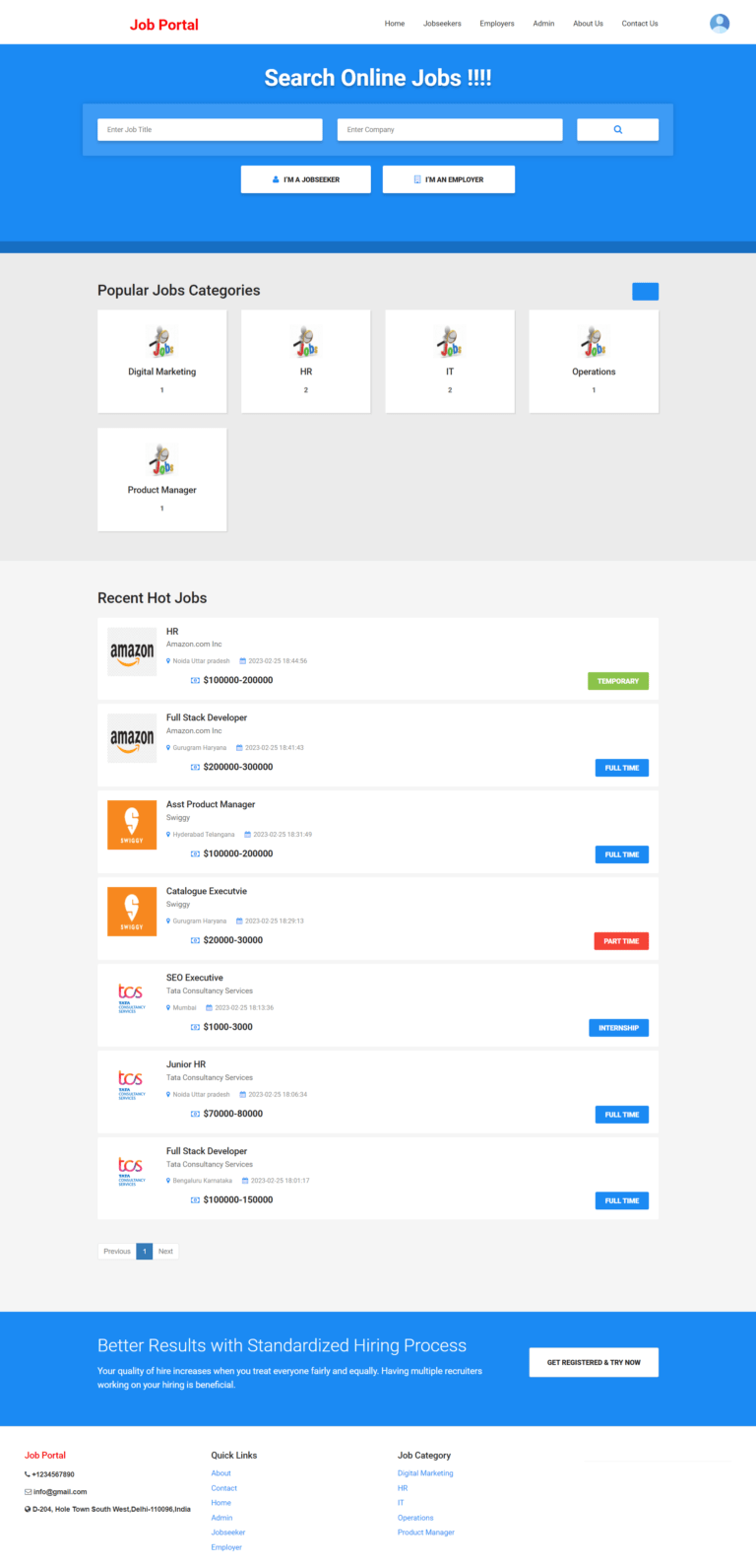 Job Portal Project in PHP Free Download , PHP Job Portal Project