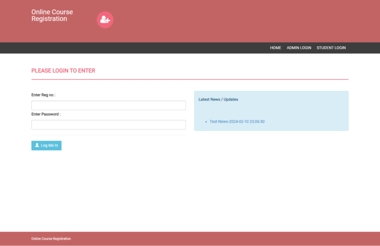 Online Course Registration Free Download ,Online Course Registration in php