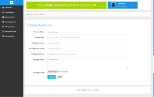 Tourism Management System in php free download With Source Code