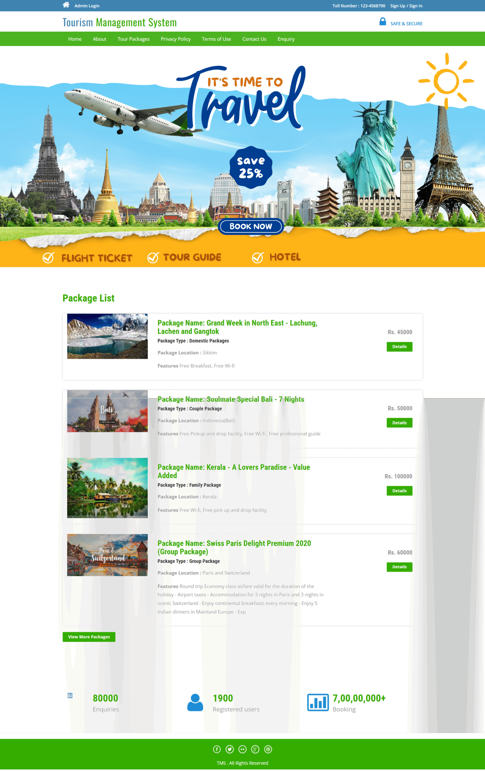 Tourism Management System in php free download With Source Code