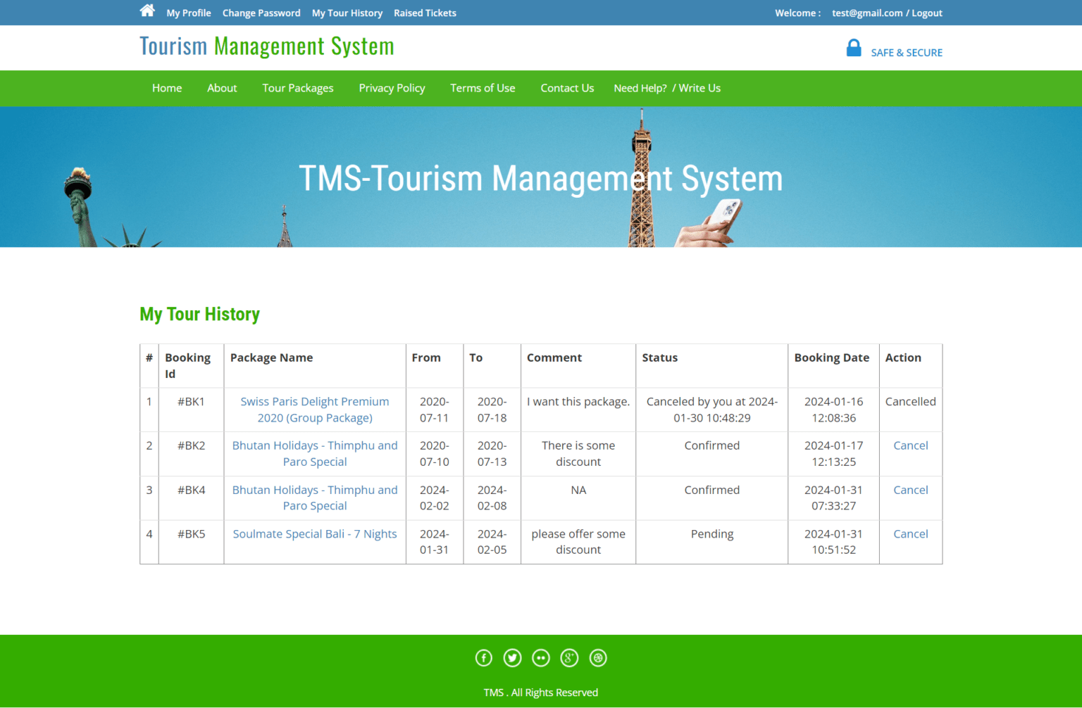 Tourism Management System in php free download With Source Code