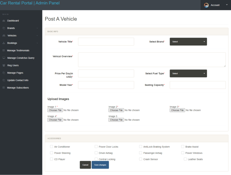 Car Rental Project in PHP and Mysql ,online Car Rental Management System in PHP