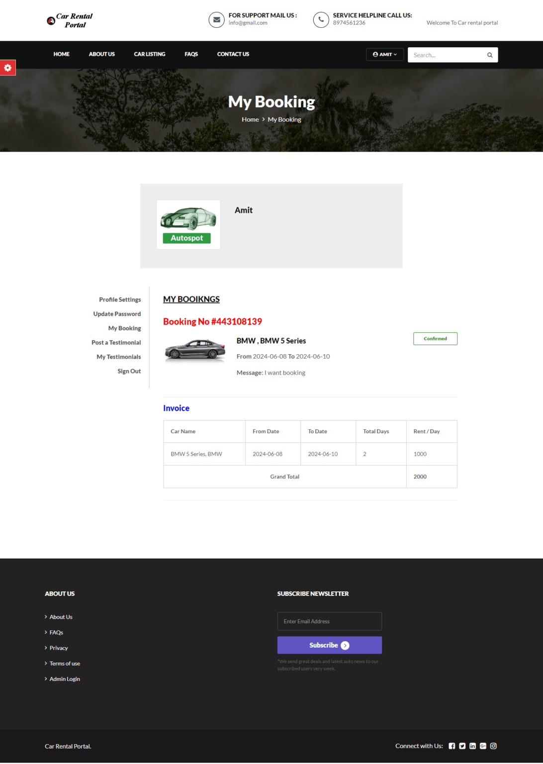Car Rental Project in PHP and Mysql ,online Car Rental Management ...