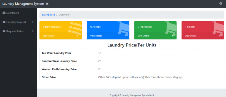 Laundry Management System Using PHP and MySQL , Laundry Management ...