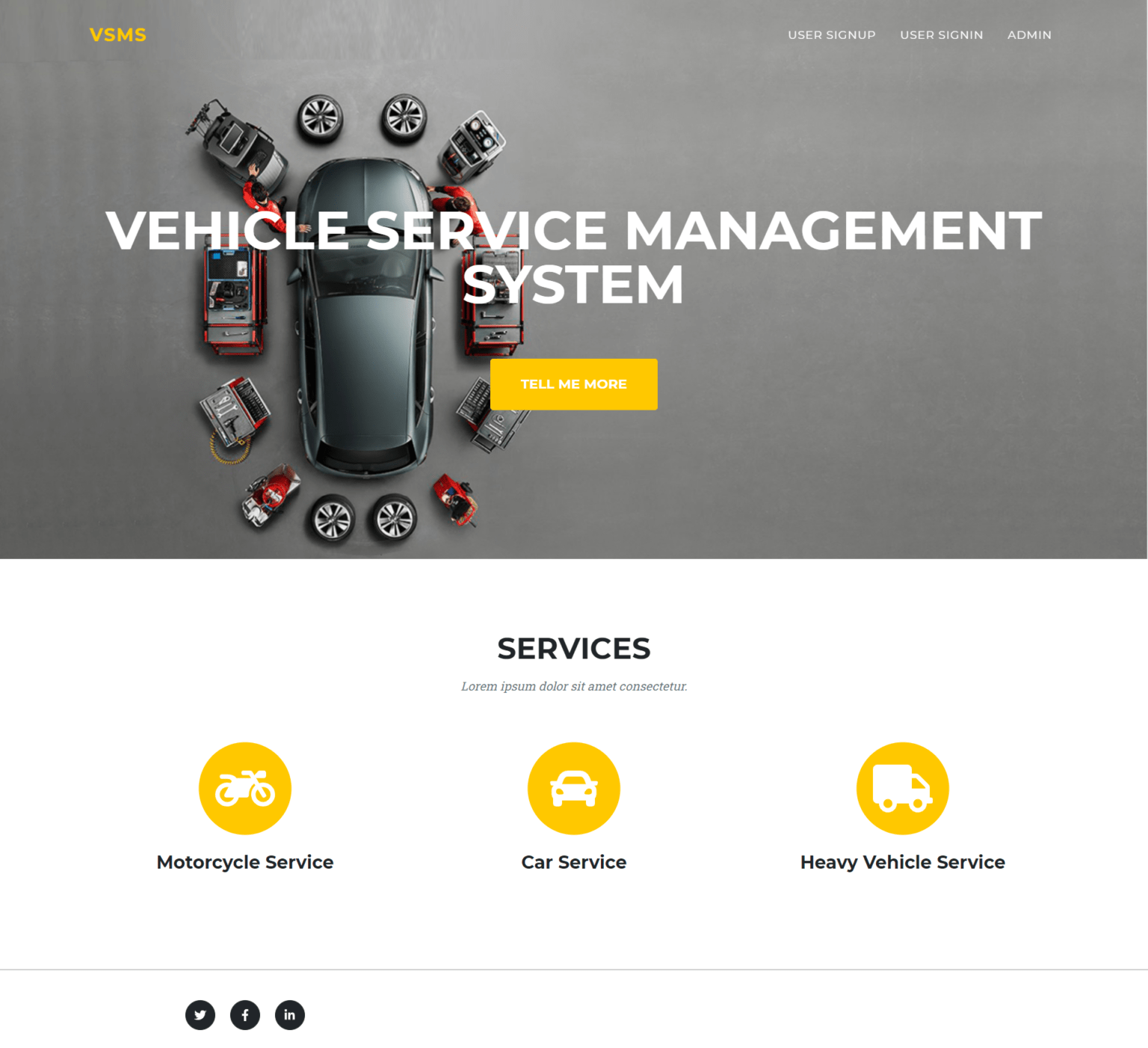 Vehicle Service Management System Using PHP and MySQL Projects Download
