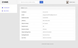 Company Visitors Management System using PHP and MySQL PHPGurukul