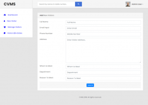 Company Visitors Management System using PHP and MySQL PHPGurukul