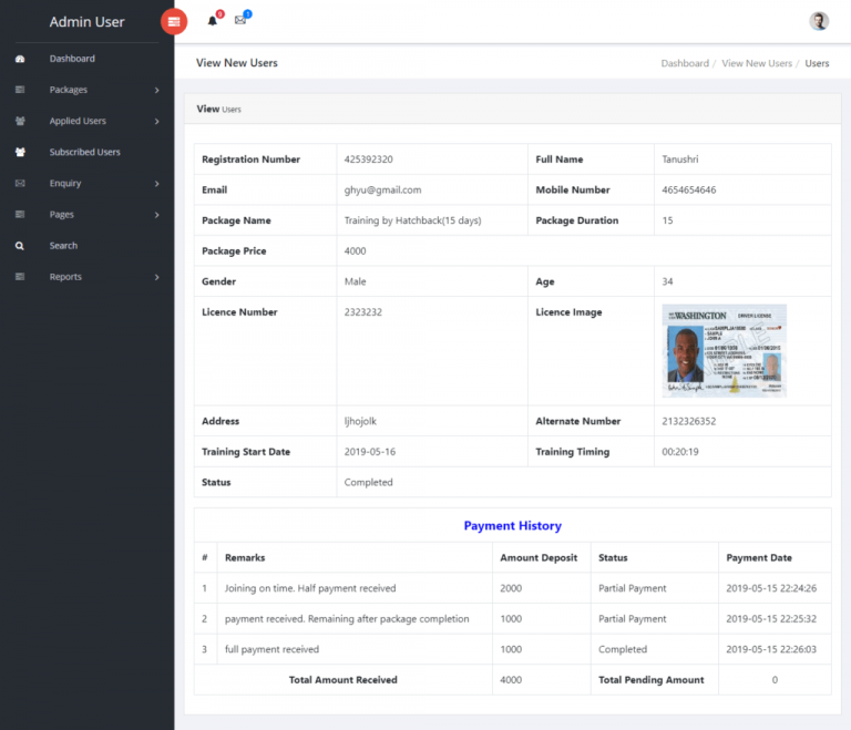 Car Driving School Management System Using PHP and MySQL project ...
