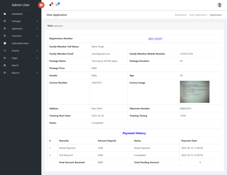 Car Driving School Management System Using PHP and MySQL project ...
