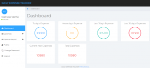 Daily Expense Tracker Using PHP , Daily Expense Tracker Project in PHP