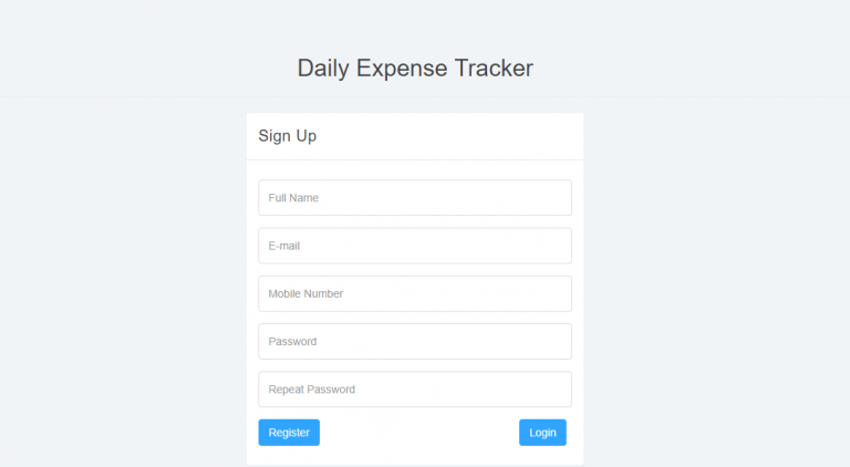 Daily Expense Tracker Using PHP , Daily Expense Tracker Project in PHP