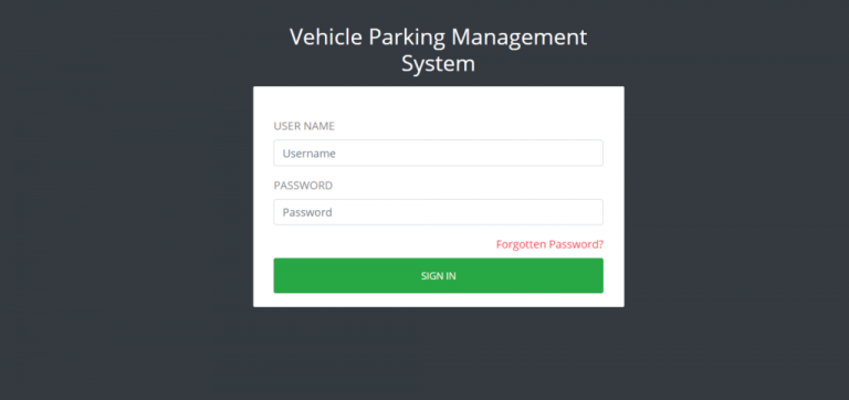 Vehicle Parking Management System using PHP and MySQL Project Download