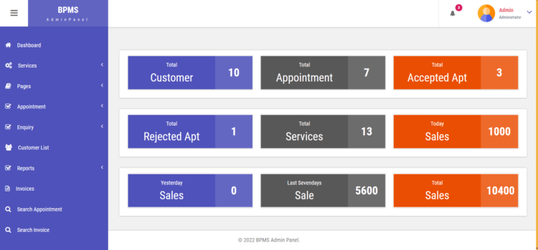 Beauty Parlour Management System Project Using PHP and MySQL, Beauty Parlour Management Project