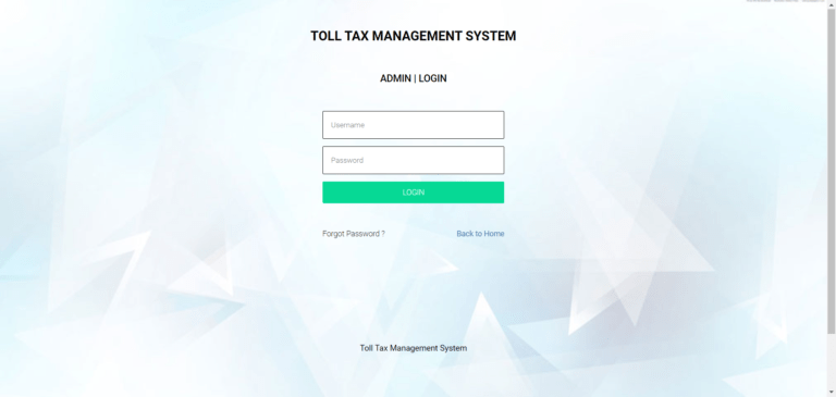 Toll Tax Management System Project in Php, Toll Tax Management Project ...