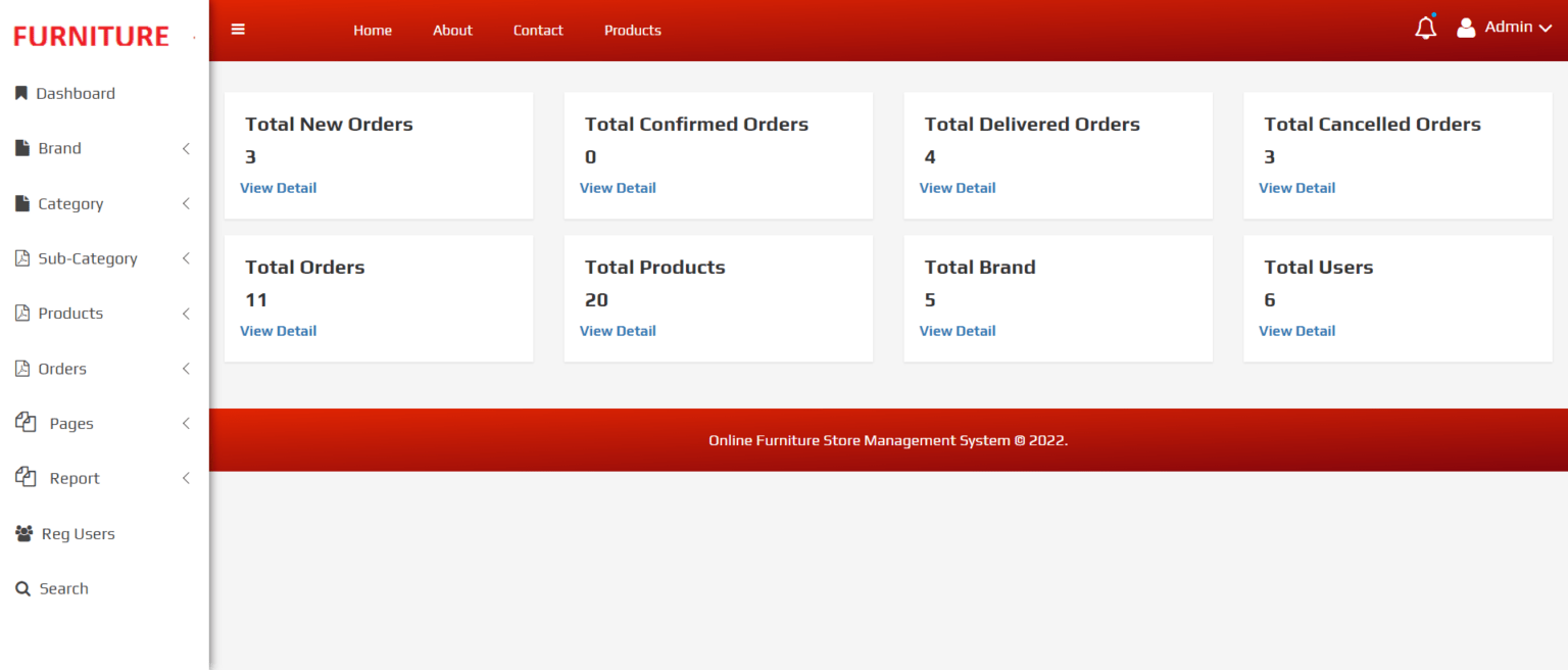 Online Furniture Shop Management System in Php | Online Furniture Shop Management Project