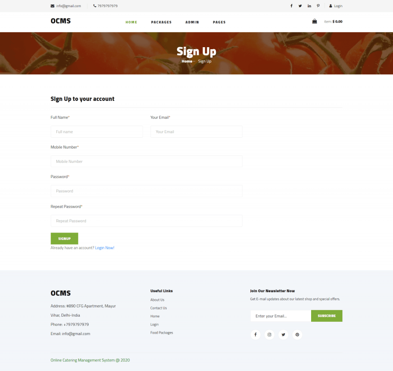 Online Catering Management System Using PHP and MySQL | Online Catering ...