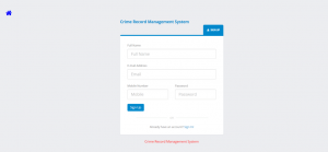 Crime Record Management System Using PHP and MySQL - PHPGurukul