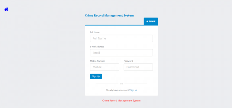 Crime Record Management System Using PHP and MySQL - PHPGurukul