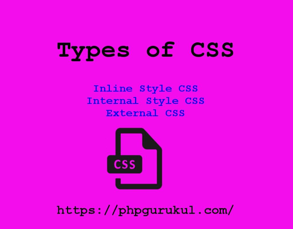 Types Of CSS How Many Types Of CSS PHPGURUKUL