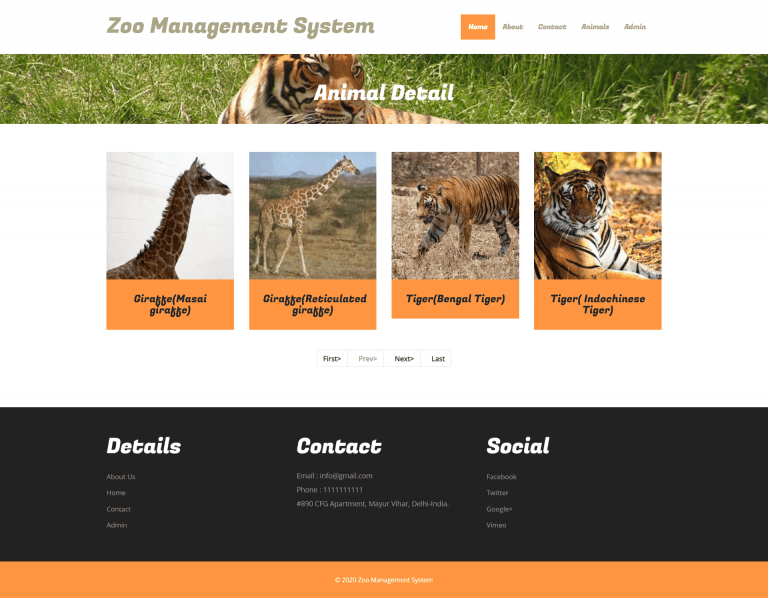 Zoo Management System Project in PHP | Zoo Management System Project