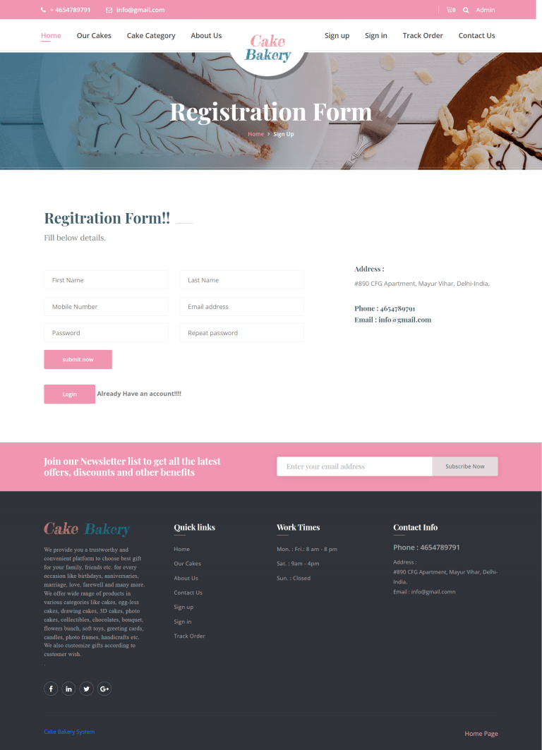 Online Cake Bakery Management System in PHP | Cake Bakery Management ...