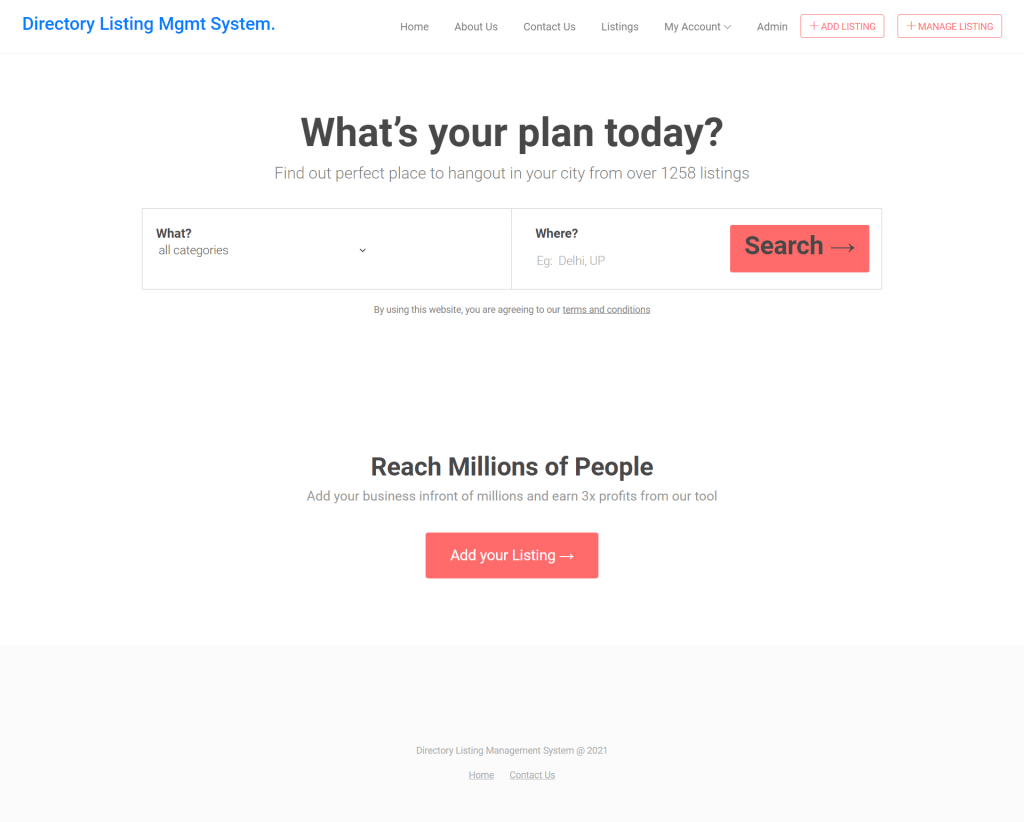 Directory Listing Management System Using PHP | Directory Listing ...