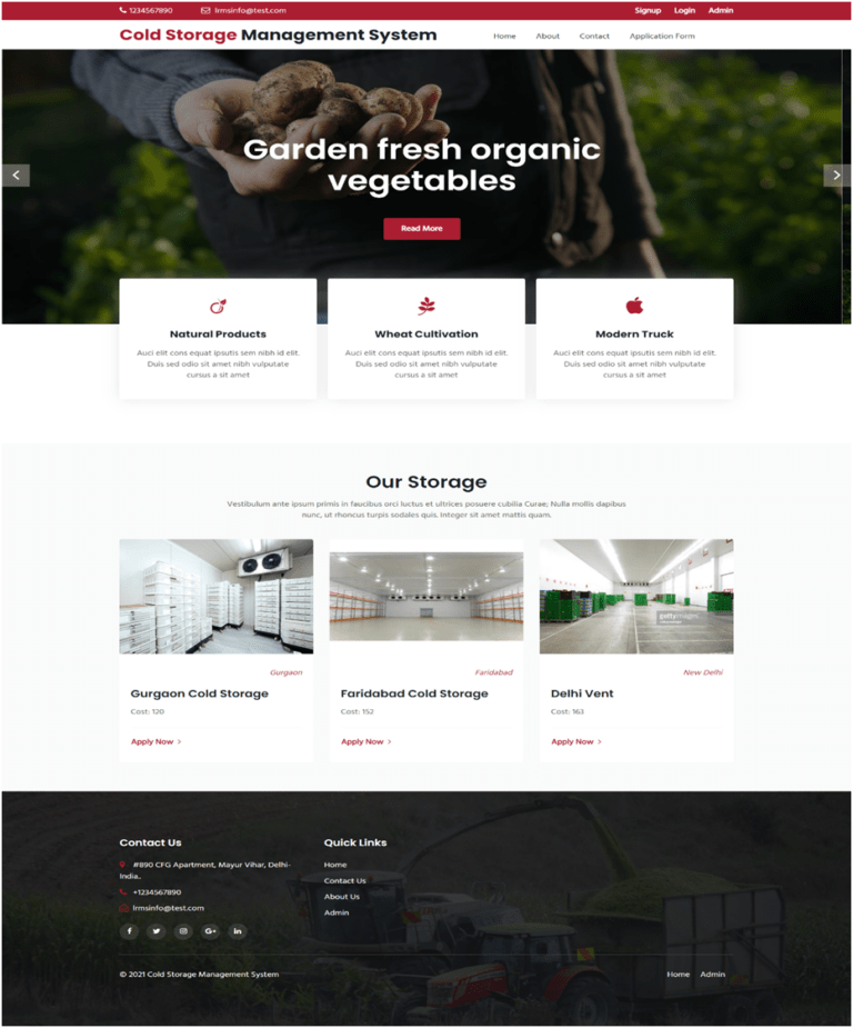 Cold Storage Management System in PHP | Cold Storage Management Project in PHP