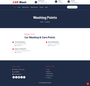 Car Washing Management System in PHP | Car Washing Management System Project