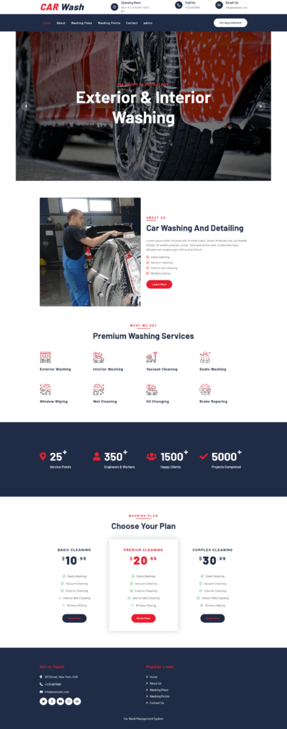 Car Washing Management System in PHP | Car Washing Management System Project