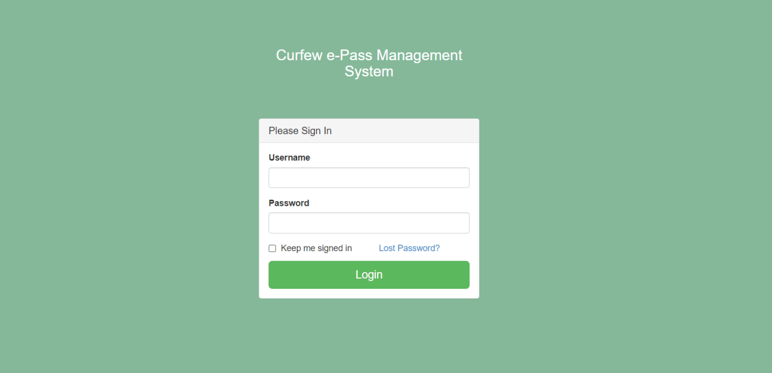 Curfew e-Pass Management System Project in Php Pro Version- PHPGurukul