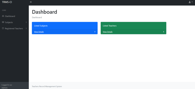 Teachers Record Management System in CodeIgniter | Teachers Record Management Project - PHPGurukul