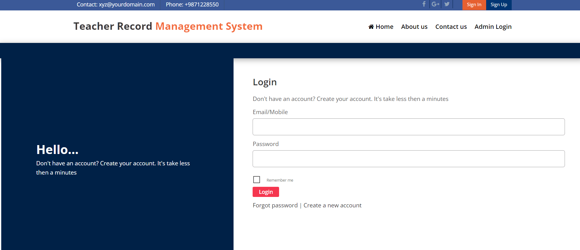 Teachers Record Management System using C# and SQL Server - PHPGurukul
