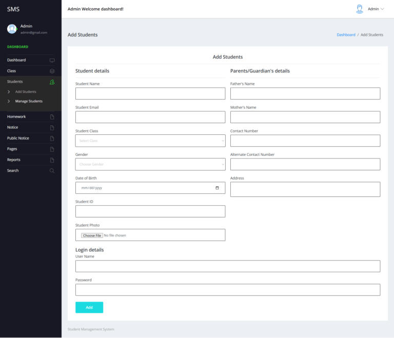 Student Management System in PHP | Student Management Project in PHP
