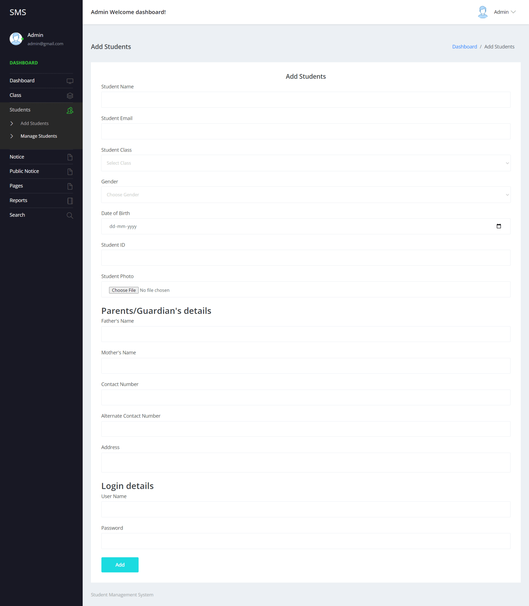 Student Management System in PHP | Student Management Project in PHP