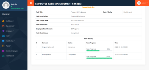 Employee Task Management System in PHP | Employee Task Management Project