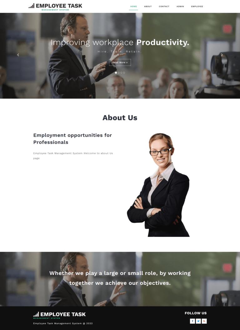 Employee Task Management System in PHP | Employee Task Management Project