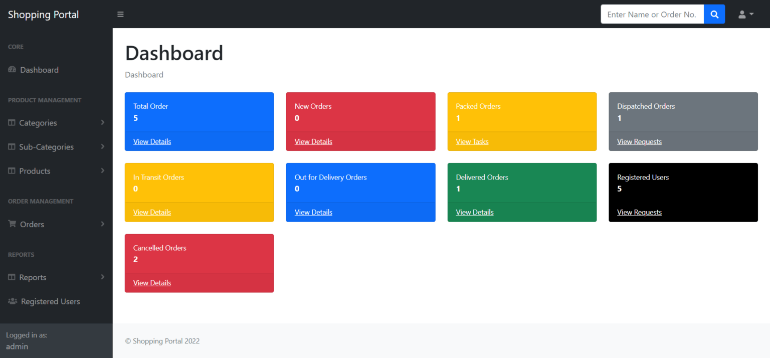 Online Shopping Portal Project Pro Version in PHP Download