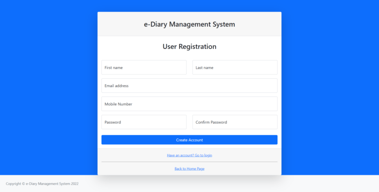 e-Diary Management System Project using PHP and MySQL - PHPGurukul