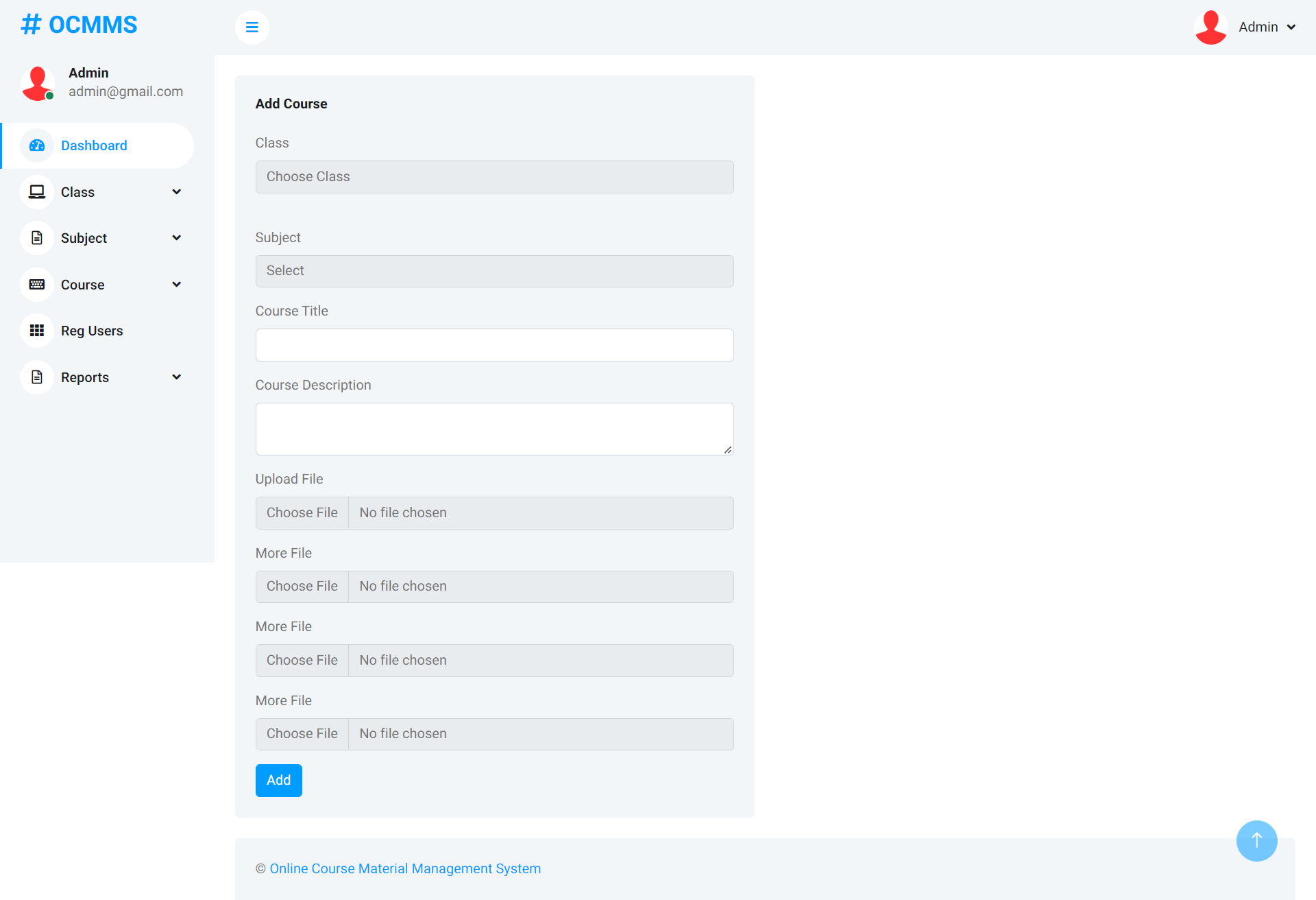 Online Course Material Management System Project in PHP | Course Material Management Project