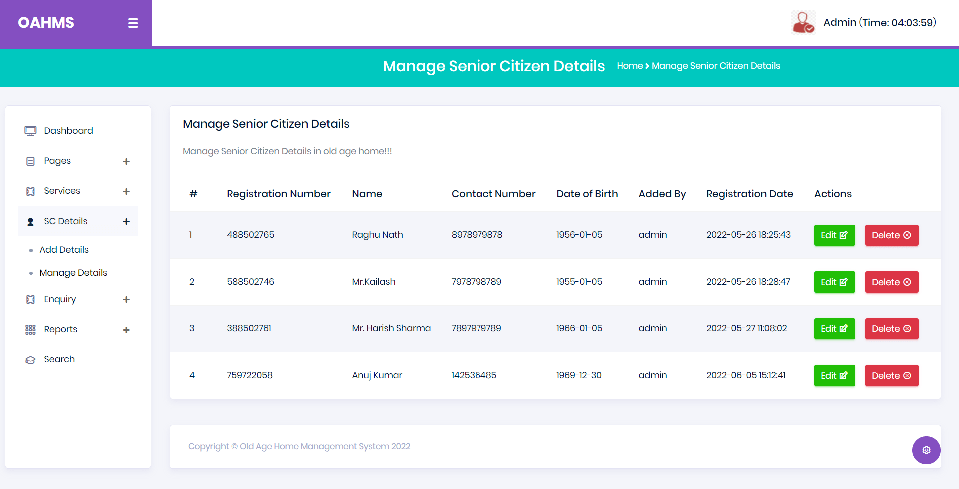 Old Age Home Management System in PHP | Old Age Home Management Project in PHP
