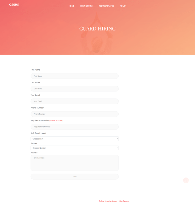 Online Security Guards Hiring System Project in PHP | Security Guards Hiring Project in Php