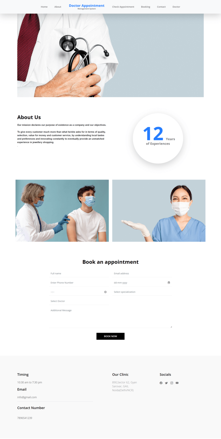 Doctor Appointment Management System Project in PHP | Doctor Appointment Management Project