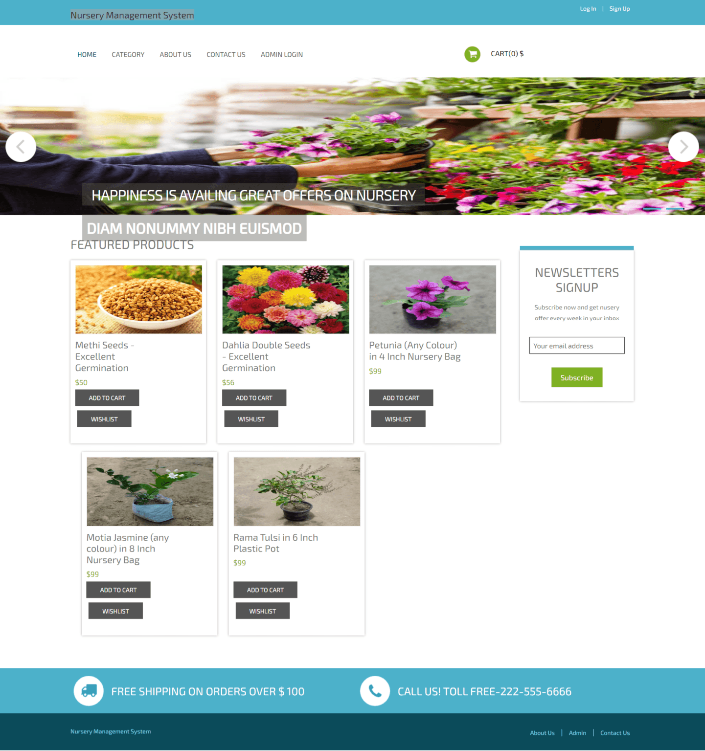 Nursery Management System in PHP | online Nursery Management System Project