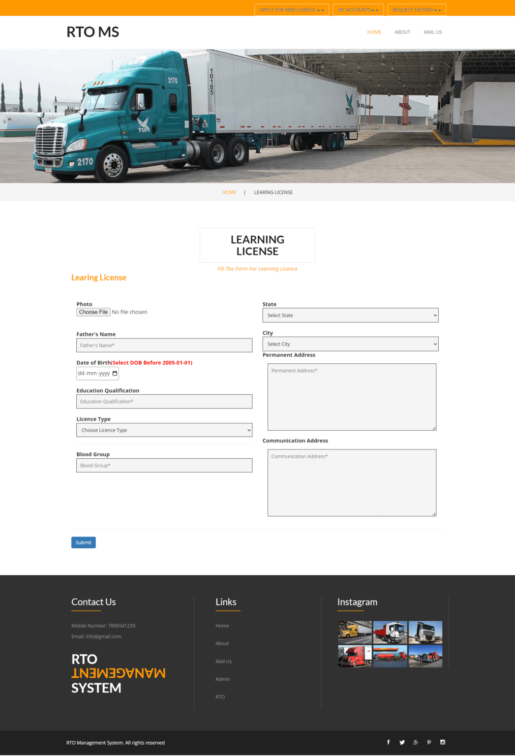 RTO Management System in PHP | online RTO Management Project with ...