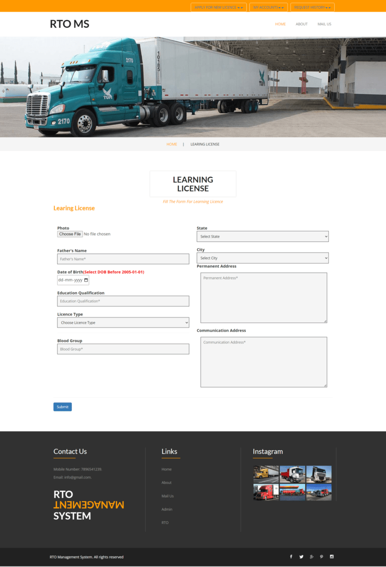RTO Management System in PHP | online RTO Management Project with ...