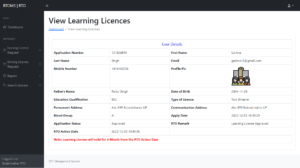 RTO Management System in PHP | online RTO Management Project with Source Code