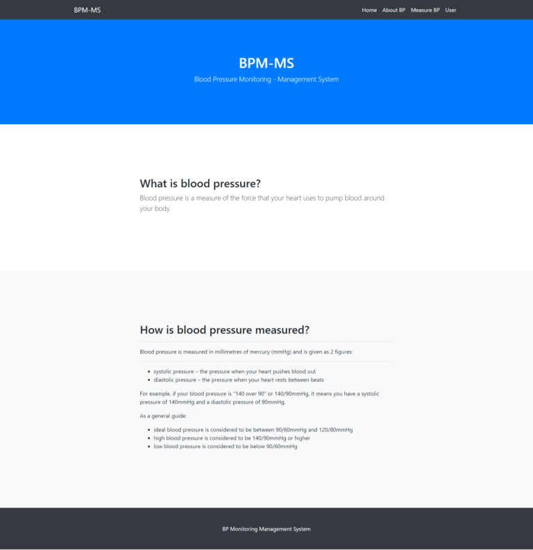 BP Monitoring Management System using PHP and MySQL | PHP Gurukul