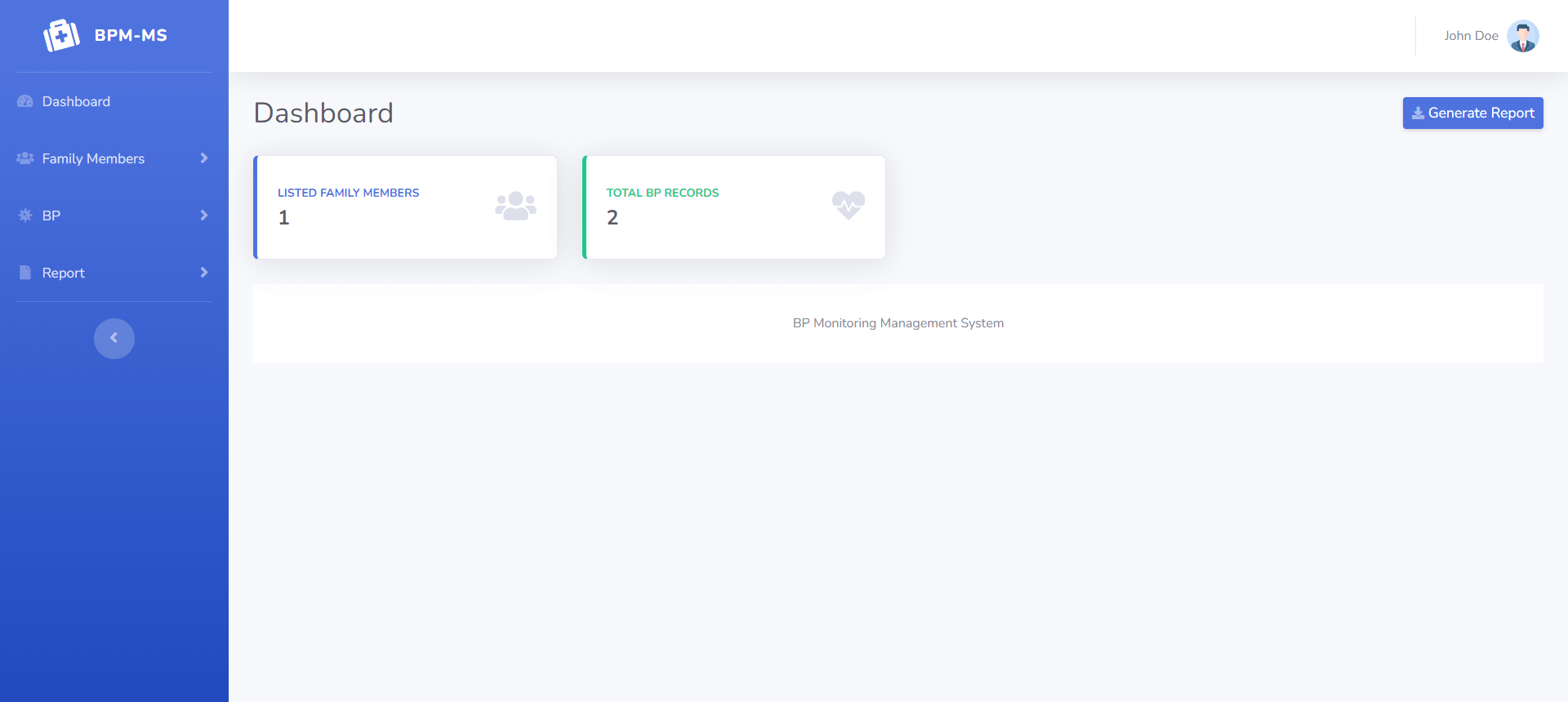 BP Monitoring Management System | BP Monitoring Management Project