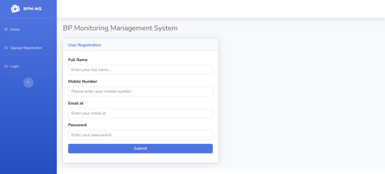 BP Monitoring Management System | BP Monitoring Management Project