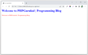 CSS Color - PHPGurukul